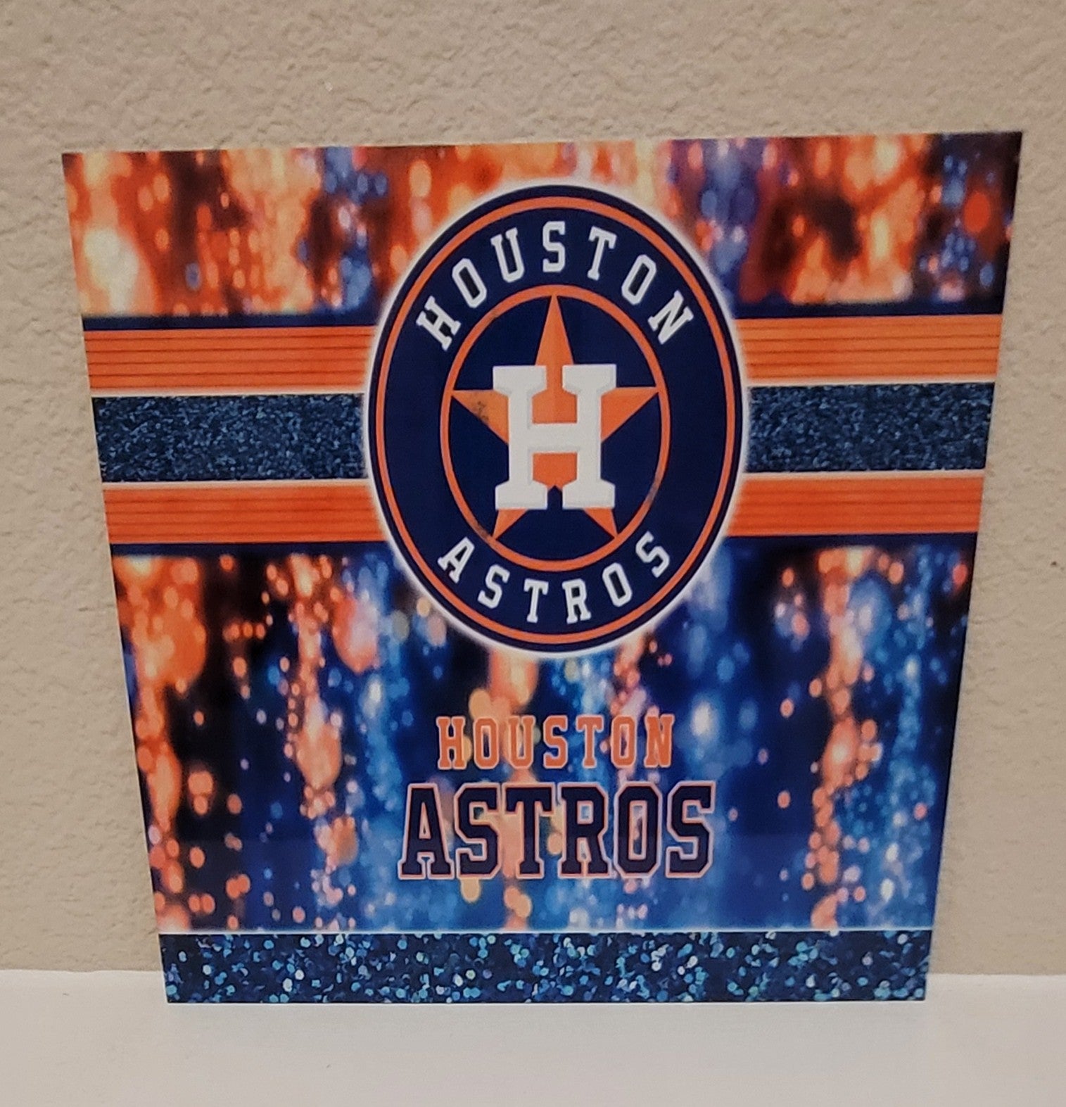 Houston Atros Logo Bling Sublimation Sign | Mesh With It